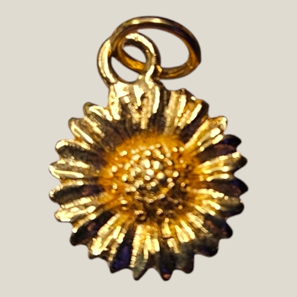Jewelry | Vintage Gold Sunflower Coin Charm | Poshmark